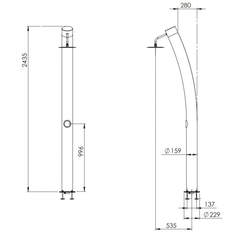 STAINLESS STEEL SHOWER FIXATION KIT